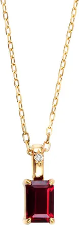 Edenly Ardent Halskette - 9-karätiges Gelbgold, Rubin und synthetische Diamanten