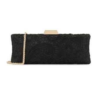 Kazar Schwarze Clutch-Tasche mit venezianischer Spitze bedeckt - - Bags - Damen - Schwarzk - ONE SIZE