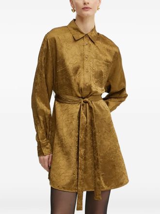 Pinko robe chemise courte &agrave; col pointu - Vert