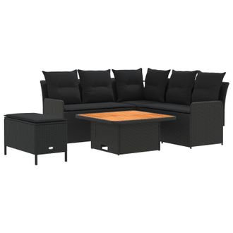 vidaXL Set Di Mobili 5 Pz Nero 90 X 90 X 68 Cm Rattan In Pe Vidaxl
