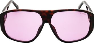 Guess Sonnenbrille Mit Dunkelbraunem Rahmen In Violett