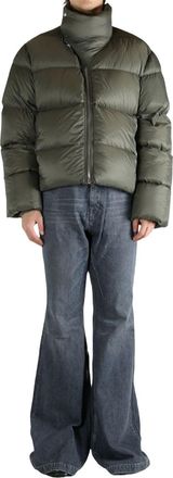 Rick Owens Turtle Neck Polyamide Down Jacket - Green