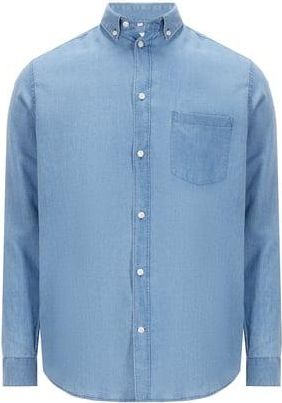 Au Printemps Paris Chemise en lin et coton Denim