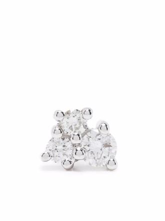 Djula bijou doreille 3 en or blanc 18ct serti de diamants - Argent