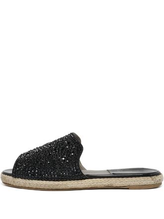 Gina sandales pre-owned à ornements en cristal - Noir