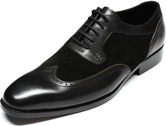 AlltheMen Chaussure Derbys Homme Ville Habillées Formelles à Lacets Oxford Brogue pour Costume Mariage Noir 45 EU