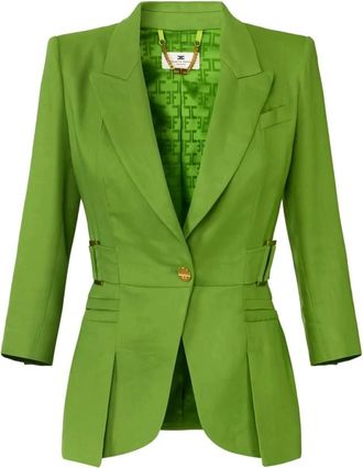 Elisabetta Franchi Femme, Vestes, Vert, Taille: 44 FR Elisabetta Franchi Vestes