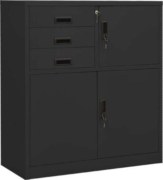 vidaXL Garde-robe de bureau 90x40x102 cm en acier avec portes et compartiments diff&eacute;rentes couleurs couleur : anthracite