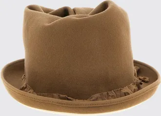 Yohji Yamamoto Asymmetrischer Hut mit Knittereffekt aus Wollfilz