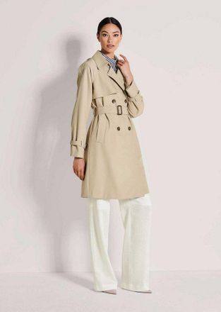 Madeleine Trenchcoat Eleganter gef&uuml;tterter Zweireiher Trenchcoat in Longform mit Reverskragen und stilvollen Hornkn&ouml;pfen