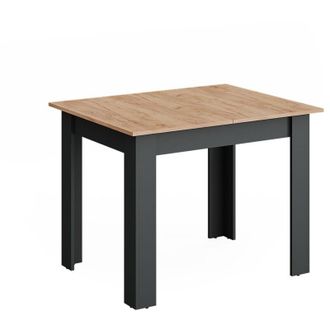 Vicco Table de salle &agrave; manger Repose, Anthracite/ch&ecirc;ne dor&eacute;, 100x80cm extensible, Vicco