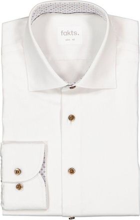 Fakts Herren Hemd wei&szlig; Slim Fit