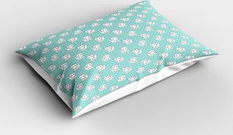 Abakuhaus Babydusche Kissenbezug, Hunde auf Tupfen-Motiv, Dekorativer Standard King Size Gedruckter Kissenbezug, 65 x 50 cm, Koksgraue Baby Pink