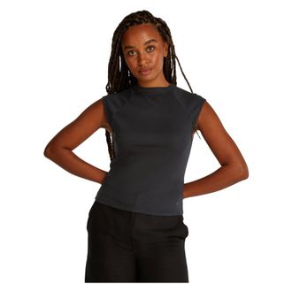 Calvin Klein Femme, Tops, Noir, Taille: 44 FR Haut sans manches en coton biologique moderne