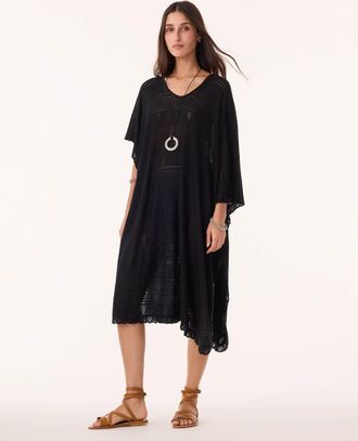 Kujten Cape pointelle soie cachemire - Poncho Melania Pointelle