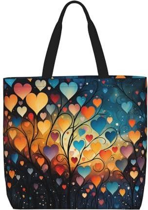 Generic LAmour Sous Le Ciel Nocturne Sac Courses Pliable Sacs De Courses L&eacute;ger Sac Fourre-Tout Pour Travail Shopping Voyage