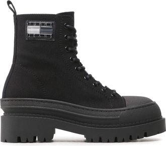 Tommy Jeans Schn&uuml;rschuhe Tommy Jeans Tjw Foxing Canvas EN0EN02216 Schwarz
