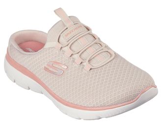 Skechers Sabot SKECHERS SUMMITS SWIFT STEP, Damen, Gr. 39, orange (beige, apricot), Textil, Schuhe Sabot, Sommerschuh, Schlappen, Schlupfschuh in veganer Verar