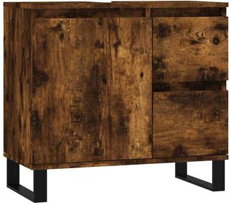 vidaXL Armoire de bain ch&ecirc;ne fum&eacute; 65x33x60 cm bois ding&eacute;nierie