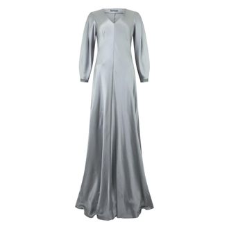 Alberta Ferretti Femme, Robes, Gris, Taille: 40 FR Robe Longue en Soie
