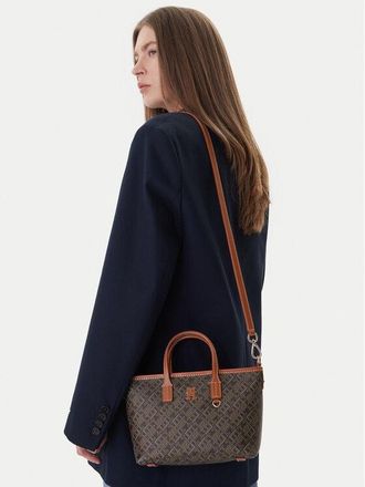 Tommy Hilfiger Handtasche Th Monoplay Mini Tote Le AW0AW18848 Schwarz