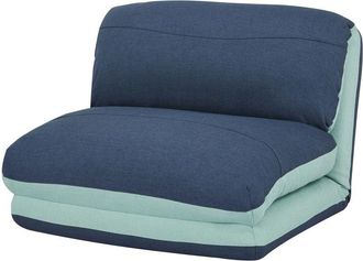Hhg Schlafsessel HHG 515, Schlafsofa Funktionssessel Klappsessel Relaxsessel, Stoff/Textil hellblau/dunkelblau