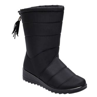 Valiclud Bottes de Neige Hautes pour Femmes Imperm&eacute;ables en Tissu Doublure Polaire Chaude Semelle Antid&eacute;rapante en Polyur&eacute;thane Bottines Noires Taille 41 Chaus