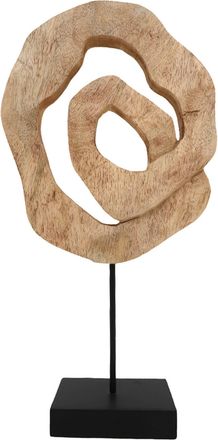Ambia Home Skulptur, Natur, Holz, Metall, Mangoholz, massiv, Uni, 24.5x52x9 cm, Handmade in India, Kunsthandwerk, zum Stellen, handgemacht, Dekoration, Skulpture