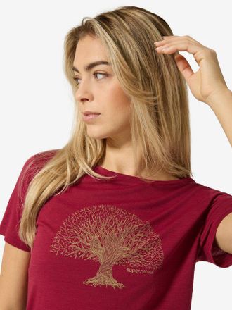 super.natural Print-Shirt Merino T-Shirt W TREE OF KNOWLEDGE TEE geruchshemmender Merino-Materialmix