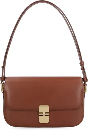 A.P.C. Womens Baguette Bag Grace Hazelnut Cow Hide Shoulder