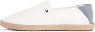 Tommy Hilfiger Herren Espadrilles Core Textile mit Logo, Weiß (Ecru), 42