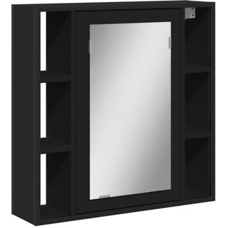 vidaXL Bad-Spiegelschrank Schwarz 60x16x60 cm Holzwerkstoff - Vidaxl