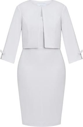 Gina Bacconi Crepe Dress and Jacket Robe de Cocktail, Brume argentée, 50 Femme
