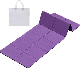 Generic Faltbare Yogamatte für Reisen, 6 mm dick, wasserdicht, reißfest, faltbare Yogamatte mit Aufbewahrungstasche für Studio, Workout, Reisen, Outdoor, Pick