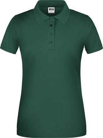 James & Nicholson Damen BIO Workwear Polo - Leicht tailliertes Poloshirt für Beruf & Freizeit | Farbe: dark-green | Grösse: 4XL