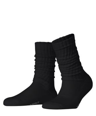 Esprit Damen Socken Scrunch Tennis W So Baumwolle einfarbig 1 Paar, Schwarz Black 3000, 35-38