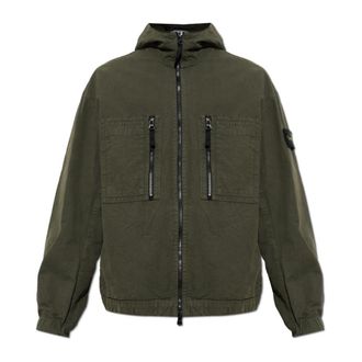 Stone Island Jacke mit Logo-Patch - - Jackets - Herren - Gr&uuml;n - XL