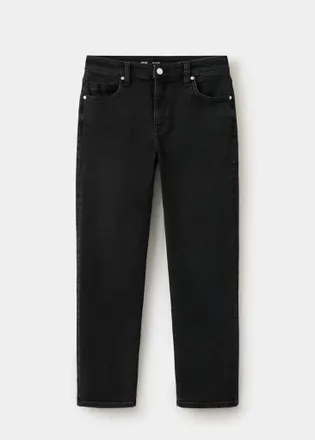 Mango Jean flare crop black denim - Femme - 34 - MANGO