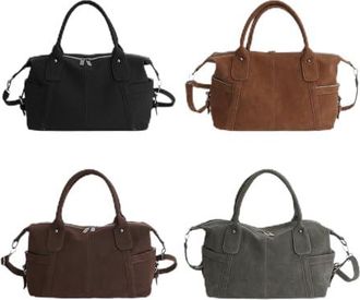 Generic Sac &agrave; bandouli&egrave;re en cuir synth&eacute;tique pour femme - Noir