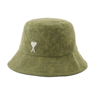 Ami Caps & M&uuml;tzen - Adc Embroidery Bucket Hat - Cotton - Khaki - Gr. 56 - in Gr&uuml;n - f&uuml;r Damen