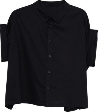 Yohji Yamamoto cuffed cotton shirt - Blau