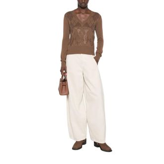 Max Mara Femme, Pulls, Brun, Taille: 40 FR Maille col V