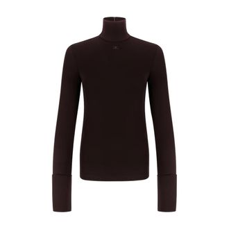 Courr&egrave;ges Rollkragen-Strickoberteil - - Knitwear - Damen - Braun - S