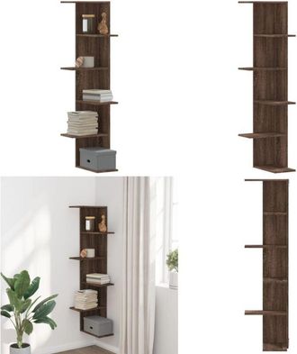 vidaXL Vidaxl - Wand-Eckregal Braun Eichen-Optik 36,5x36,5x140 cm Holzwerkstoff - Wand Regal - Eckschrank - Holzregal - Regal Braun - Eichendekor - Home &