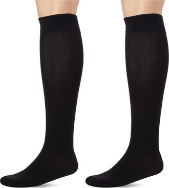 Nur Die Nur Der Bambus Kniestrumpf Socke besonders weich & atmungsaktiv mit hohem Komfortbund Herren, schwarz, 43-46