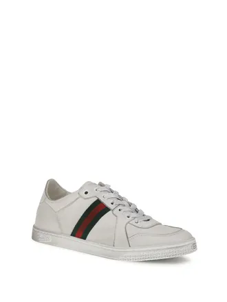 Gucci Womens Stretch Sneakers White-White-Vrv White/white/vrv