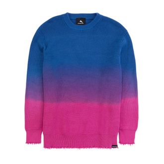 Mauna Kea Homme, Pulls, Bleu, Taille: M Pull Col Rond à Côtes avec Coloration Personnalisée
