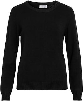 Vila Vila NOS Femme Viril L/s O-Neck Knit Top-Noos Pull Not Applicable, Noir (Black Black), X-Large