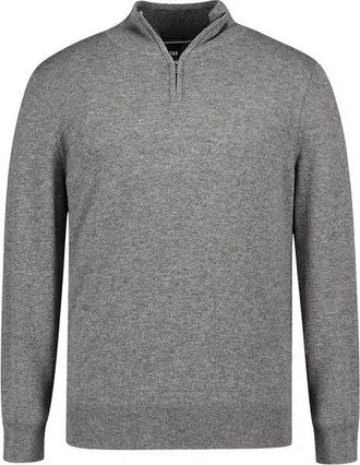 HUGO BOSS Herren Troyer grau unifarben