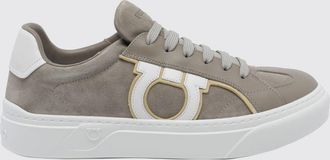 Ferragamo Low-Top-Sneaker aus Leder mit kontrastierendem Gancini-Monogramm
